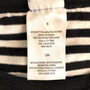 Disney | Tops | Disney Mickey Mouse Black White Striped Top Sm | Poshmark